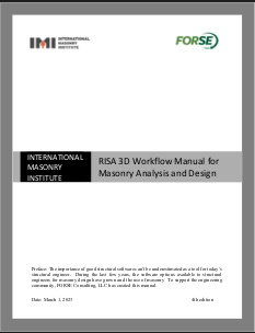 RISA 3D Workflow Manual for Masonry Analysis & Design - FORSE Consulting